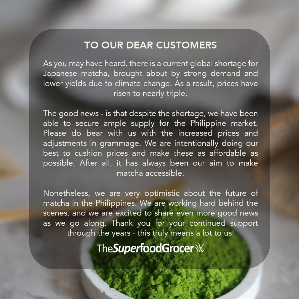 Matcha Green Tea Powder Philippines - The Superfood Grocer Philippines