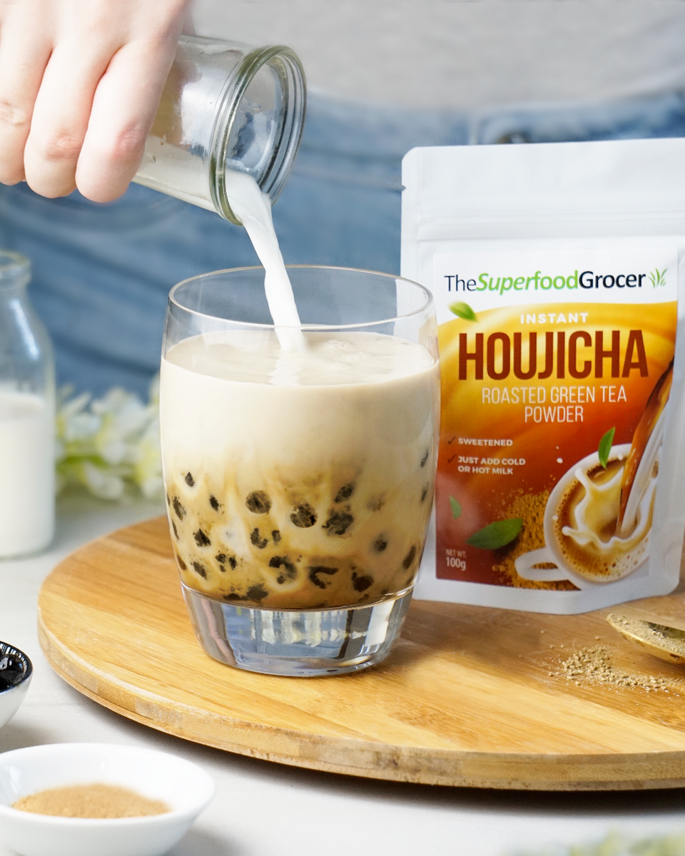Premium Instant Houjicha Roasted Green Tea Drink - The Superfood Grocer ...
